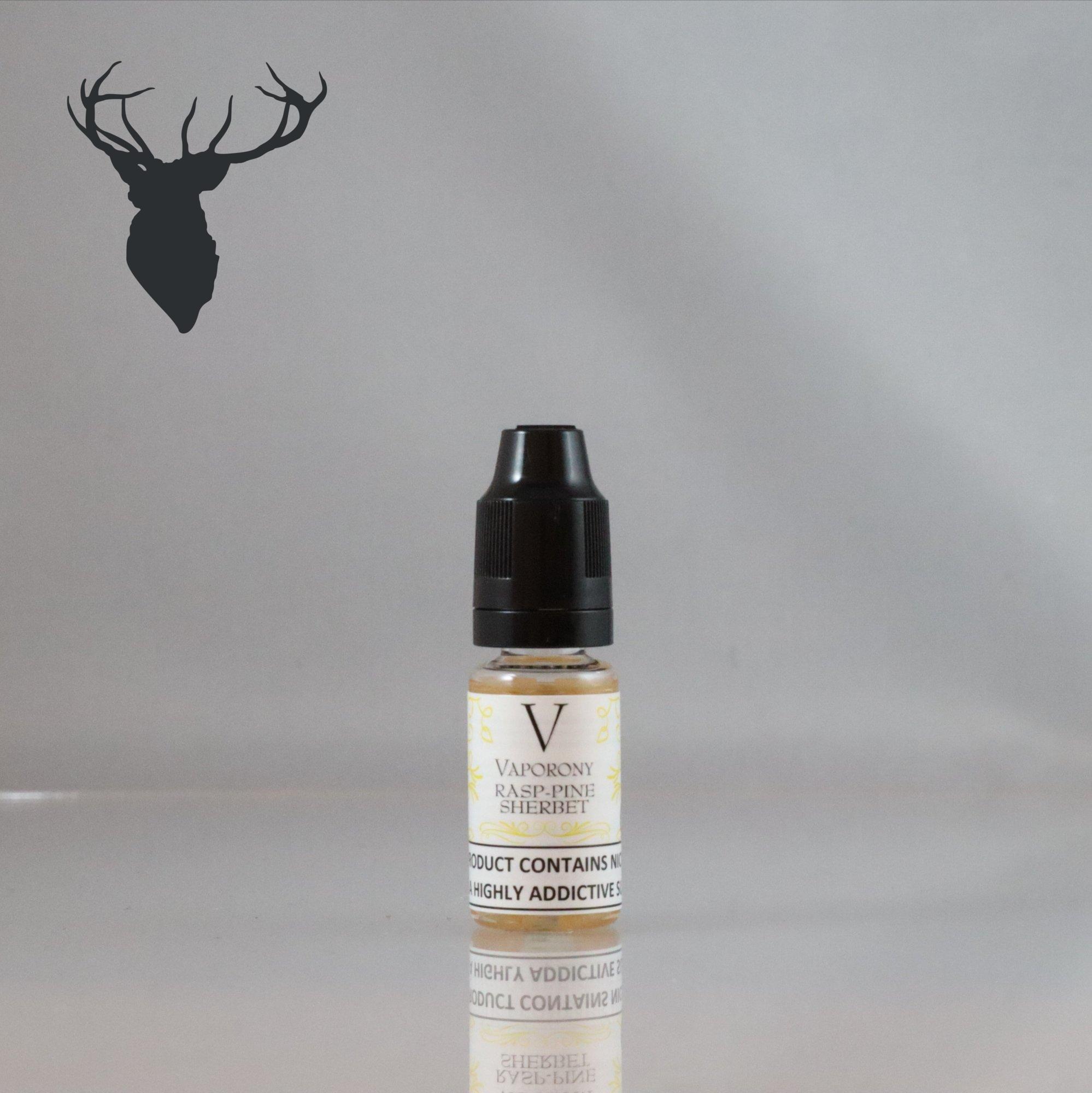 Vaporony rasp-pine Sherbet Vaping E Liquid Juice from Edinburgh.